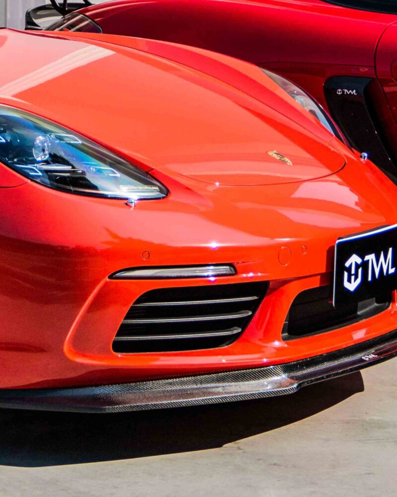 Porsche 718 Carbon Fiber Front Lip Spoiler V1 - TWLcarbon CO. LTD.