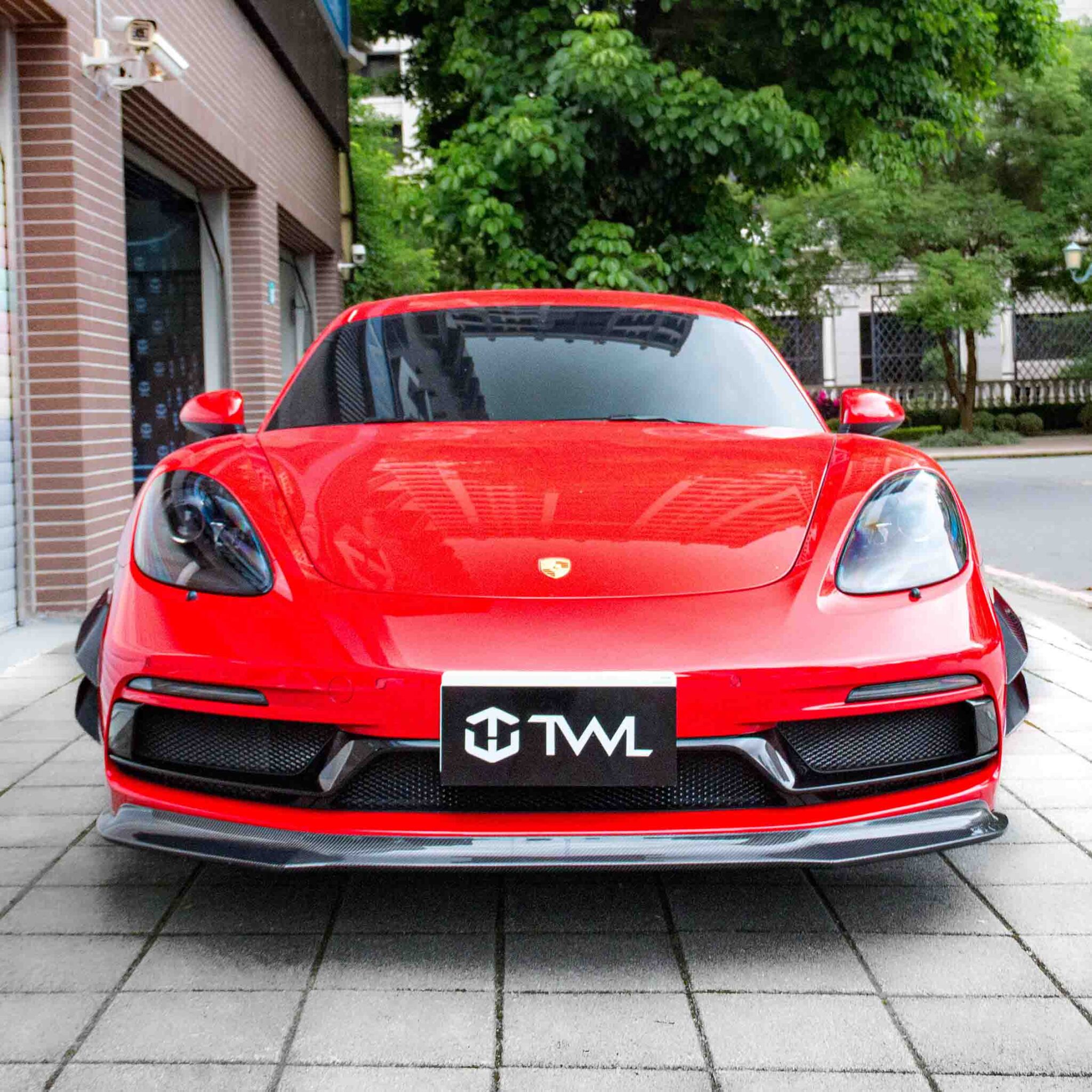 Porsche 718 Carbon Fiber Front Lip Spoiler V3 - TWLcarbon CO. LTD.
